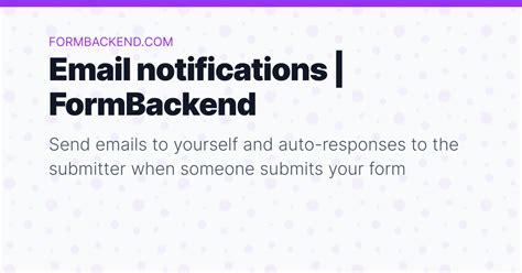 Email Notifications Formbackend