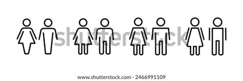 Man Woman Icon Set Male Female Stock Vector Royalty Free 2466991109