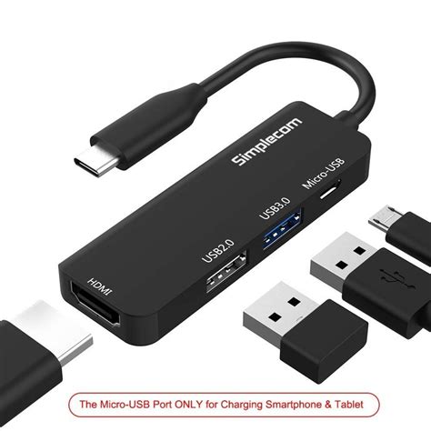 Simplecom DA USB Type C To HDMI In Combo Hub HDMI USB USB Micro USB