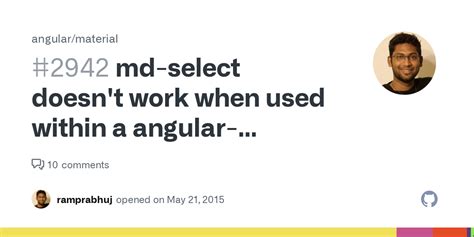 Md Select Doesnt Work When Used Within A Angular Bootstrap Modal · Issue 2942 · Angular