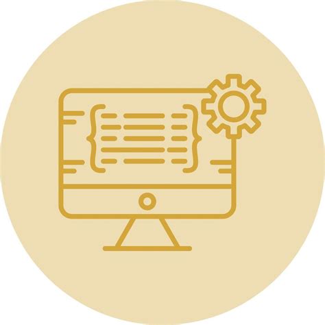 Programming Line Yellow Circle Icon Vector Art At Vecteezy