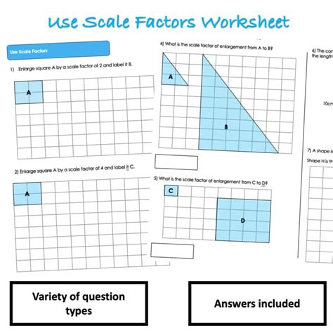 Ratio Worksheet Use Scale Factors By Kg Resources Tpt