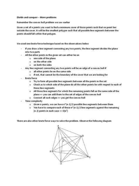 Divide And Conquer Continued Pdf Convex Set Time Complexity