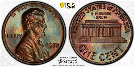 1972 Doubled Die Obverse Ddo Cent Top Pop Ms66bn Pcgs Pastel Prize