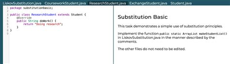 Solved LiskovSubstitution Java Courseworkbabe Java Chegg Com