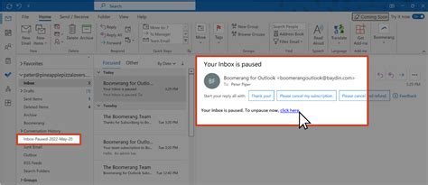 how to pause your inbox boomerang for outlook help