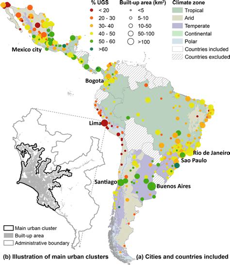 Study Area A And Illustration Of The Main Urban Clusters B In A