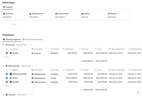 Бесплатный шаблон трекера подписок в Notion • Notionbox