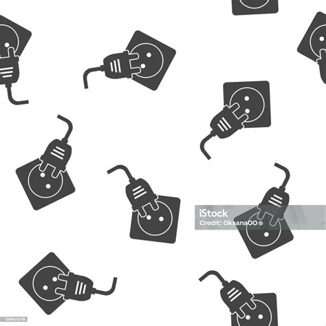 벡터 아이콘 벡터 아이콘 전기 플러그 및 흰색 배경에 소켓 원활한 패턴 쉽게 편집 그림을 위해 그룹화 된 레이어 디자인용 3가지 개체에 대한 스톡 벡터 아트 및 기타 이미지