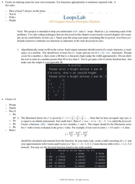 ap computer science principles labs and projects python tpt