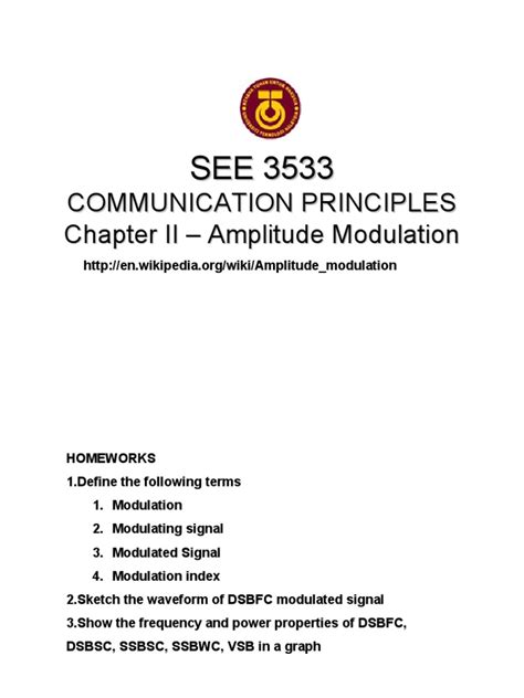 Communication Principles Chapter Ii Amplitude Modulation Pdf