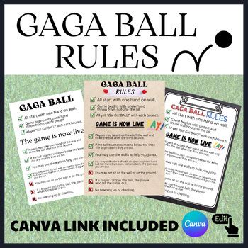 Gaga Ball Rules Printable Poster Link Included To Edit W Canva 3