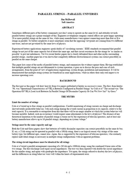 Parallel Strings Parallel Universes Pdf Battery Charger Series And Parallel Circuits