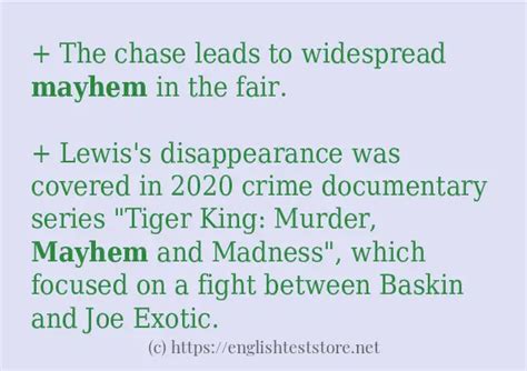 Mayhem Example Sentences Englishteststore Blog