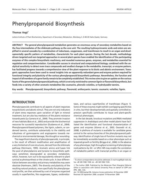 Phenylpropanoid Biosynthesis Pdf Metabolism Lignin