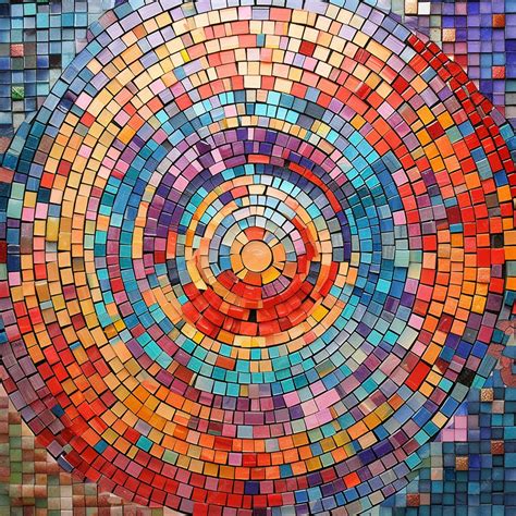 Premium Photo A Brightly Colored Mosaic Tile Pattern With A Circular