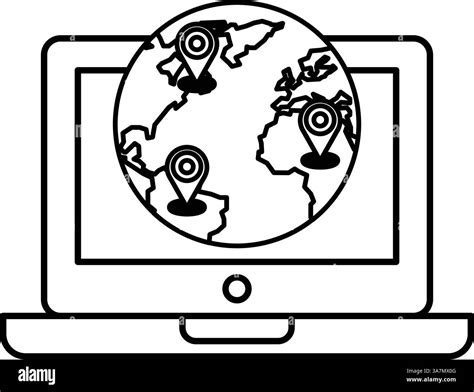 A Laptop Screen Shows A Map Of The World With Three Dots On It The Dots Represent The Locations