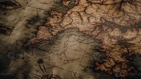 Old Vintage Retro Map Fantasy Inspiration Can Be Used For Decor