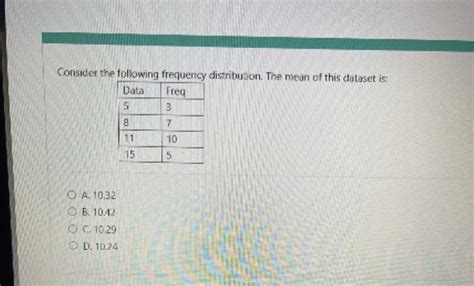 Solved Consider The Following Frequency Distribution The Chegg Com