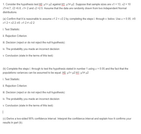 1 Consider The Hypothesis Test Ho U1p2 Against H1 U 17 M2 Suppose
