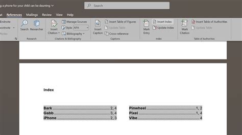how indexes can make any word document manageable