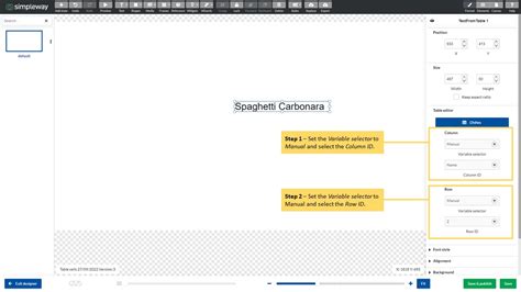 Using Individual Table Cells In Templates