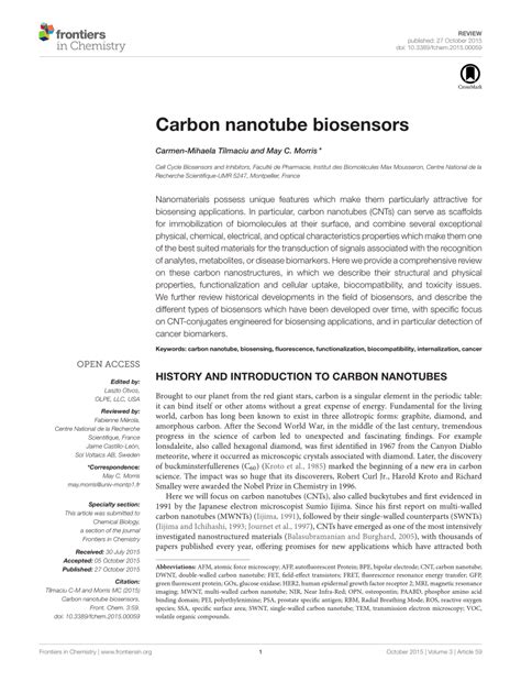 Pdf Carbon Nanotube Biosensors