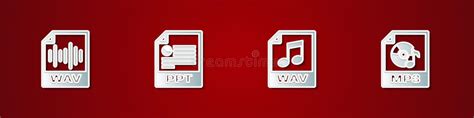 Set WAV File Document PPT And MP Icon Vector Stock Vector Illustration Of Folder Computer