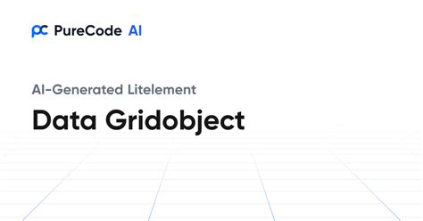 Create Clean Litelement Data Gridobject Via Ai