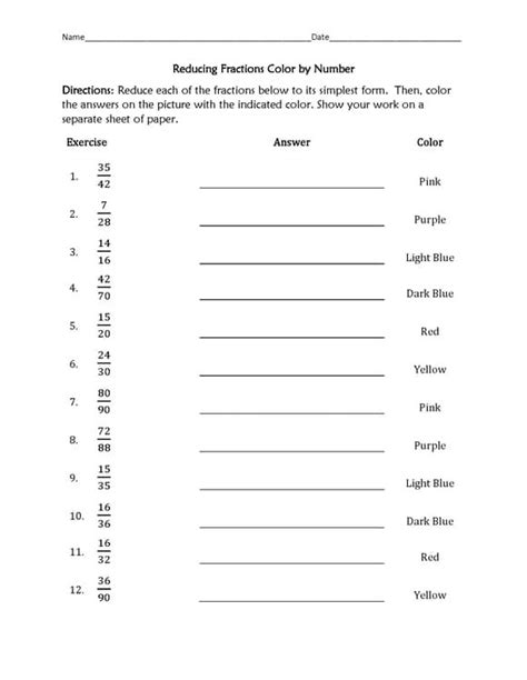 Equivalent Fractions Color By Number By Funrithmetic Tpt