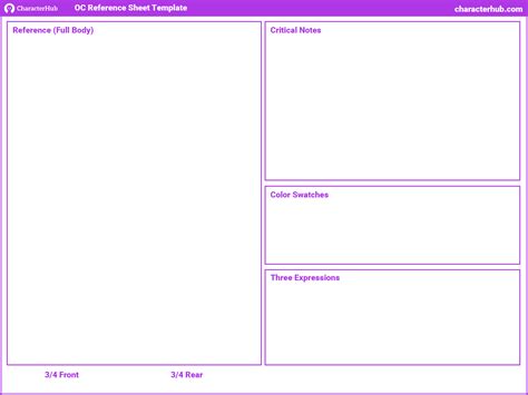 how to make a character reference sheet with examples and template