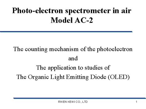 Photoelectron Spectrometer In Air Model Ac2 The Counting