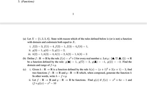 Solved 3 Functions A Let X 1234 State With