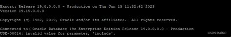 expdp数据泵进行数据导出时，include参数值超长报错ude 00014 invalid value for parameter