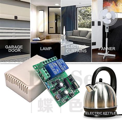 Tib Mhz Rf Remote Control Ac V A Ch Relay Receiver For Universal Garage Door Light Led