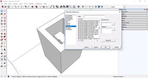 บ้าน Sketchup การสร้าง Shortcut เพื่อออกคำสั่ง Hide Rest