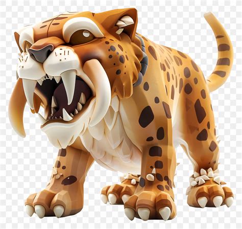 Saber Toothed Cat Fierce Saber Toothed Tiger Roaring Png