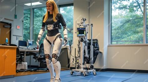 A Robotic Exoskeleton Helping A Person Walk Highlighting Advancements