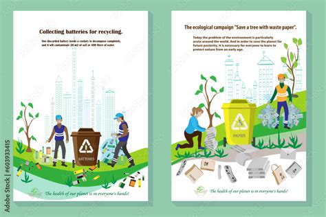 People Sorting Garbage Men And Women Separate Waste And Throwing Trash Into Recycling Bins