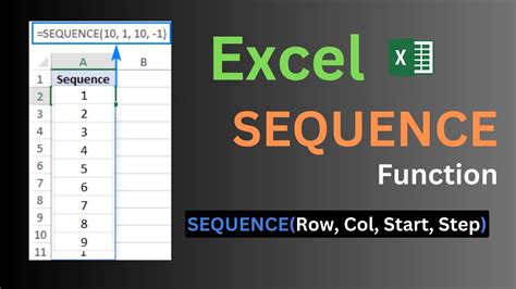 Excel Formula For Number Series Excel Sequence Function Youtube