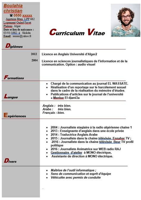 Exemple Cv Algerie Word Simple Gratuit à Télécharger