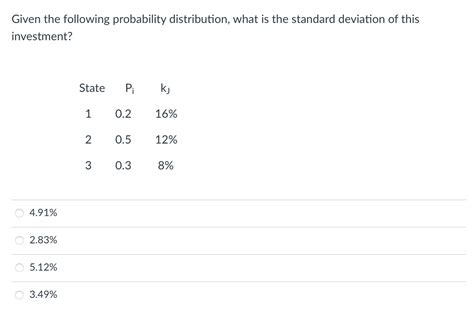 Solved Given The Following Probability Distribution What Is Chegg