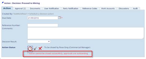 Closing Actions With Approvals