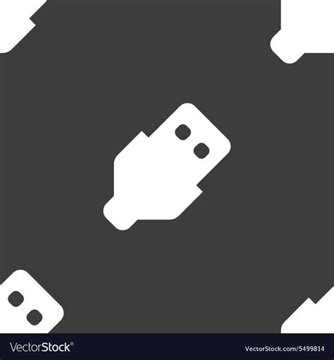 Usb Icon Sign Seamless Pattern On A Gray Vector Image