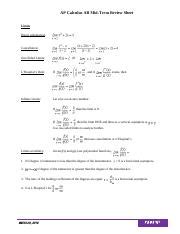 Ap Caluclus Ab Midterm Review Sheet Pdf Ap Calculus Ab Mid Term Review Sheet Limits Direct