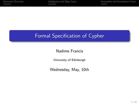 Formal Specification Of Cypher Ppt