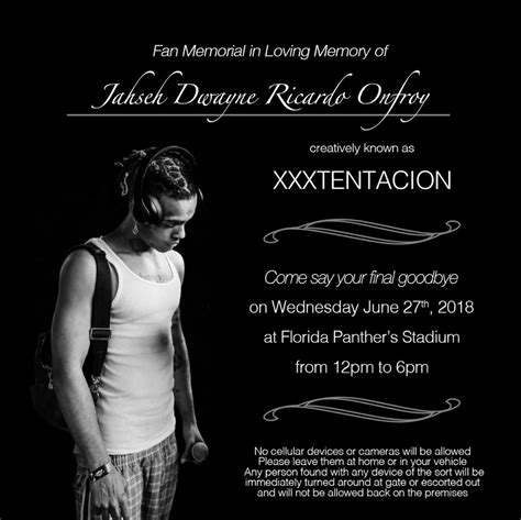 Xxxtentacion Memorial To Be Held At Florida Arena Thejasminebrand