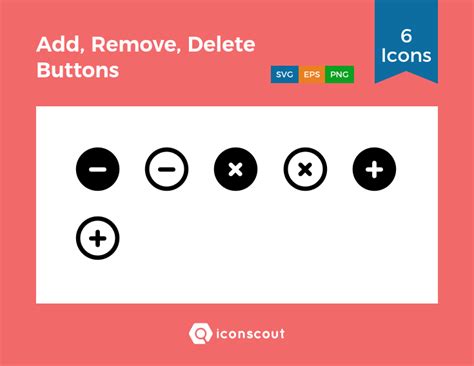 add remove delete buttons icon pack 6 free download user interface
