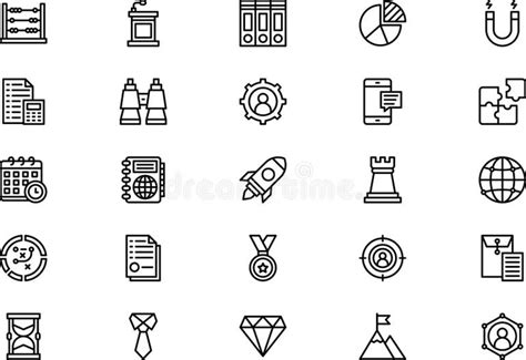strategy icons collection is a vector illustration with editable stroke