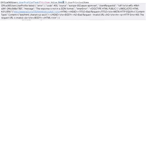 sudden error in using office365users function with dynamic content my